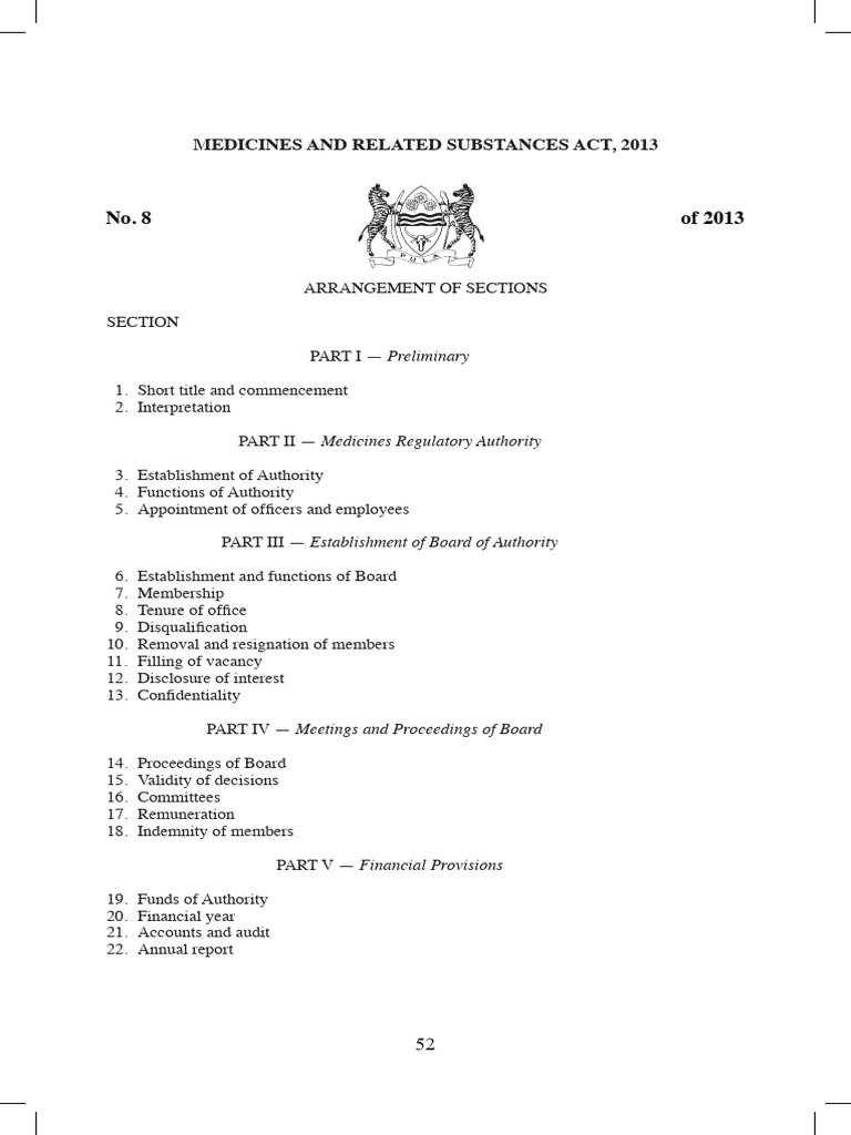 Botswana Medicines Act Overview | PDF | Pharmacy | Controlled ...