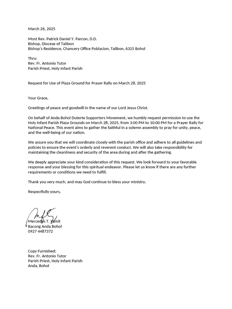 Request Letter CHURCH | PDF