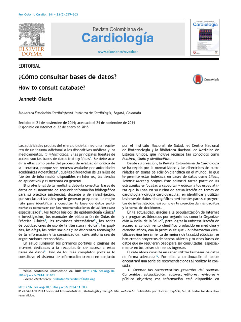 Cómo Consultar Bases de Datos (Olarte, Janneth) | PDF | Bases de datos | Internet