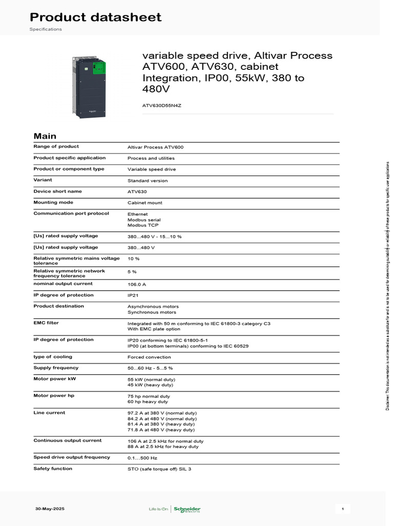 Schneider Electric_Altivar-Process-ATV600_ATV630D55N4Z | PDF | Mains ...