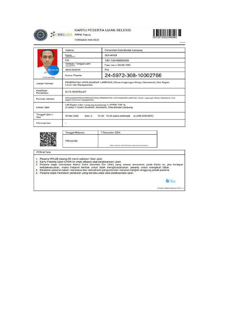 Kartu ujian andi | PDF