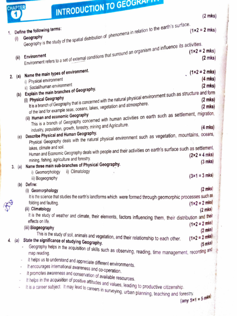 Form 1 Geography Revision Quiz's | PDF