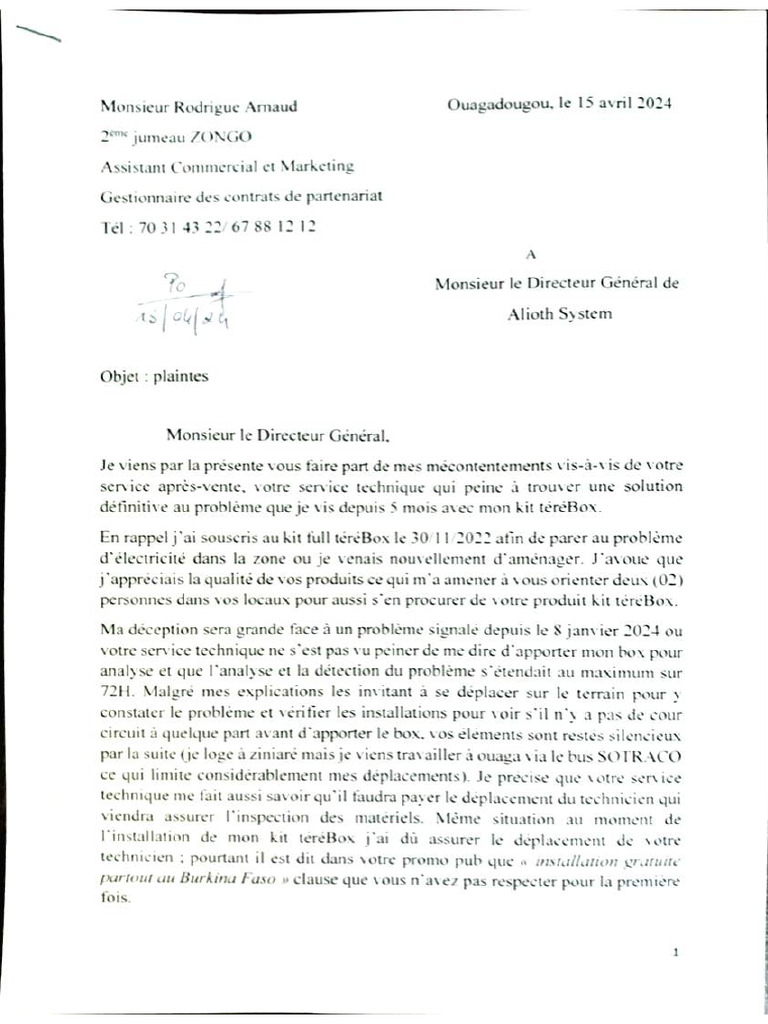 Alioth Systèm M. ZONGO | PDF