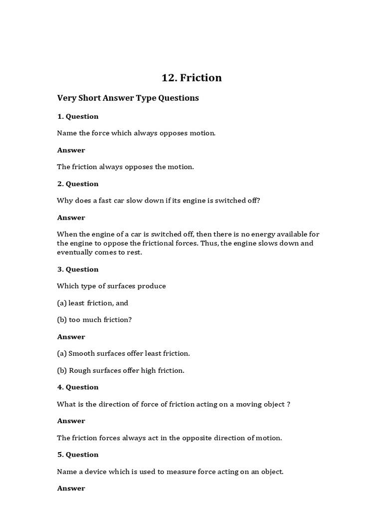Selfstudys Com File | PDF | Friction | Force