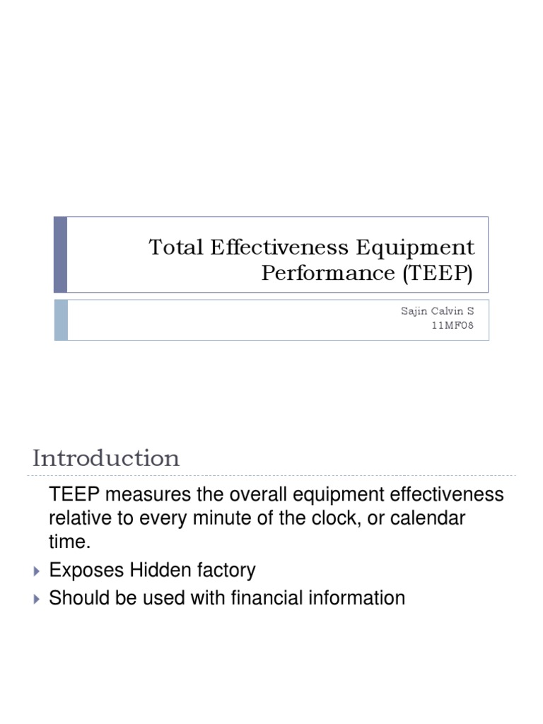 TEEP & OEE Calculation Guide | PDF | Business