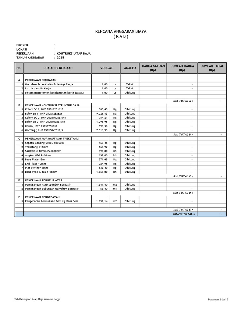 01 Rab Rangka Atap Baja | PDF