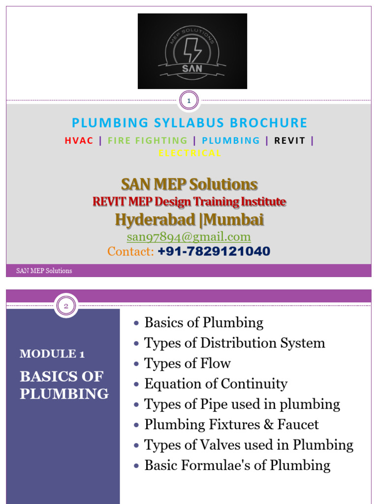 Plumbing Course Syllabus Overview | PDF | Plumbing | Irrigation