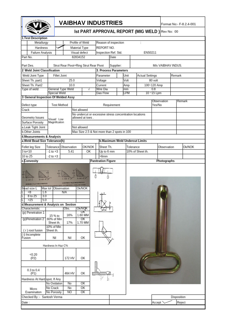 Weld Penetration Test Report | PDF | Welding | Construction