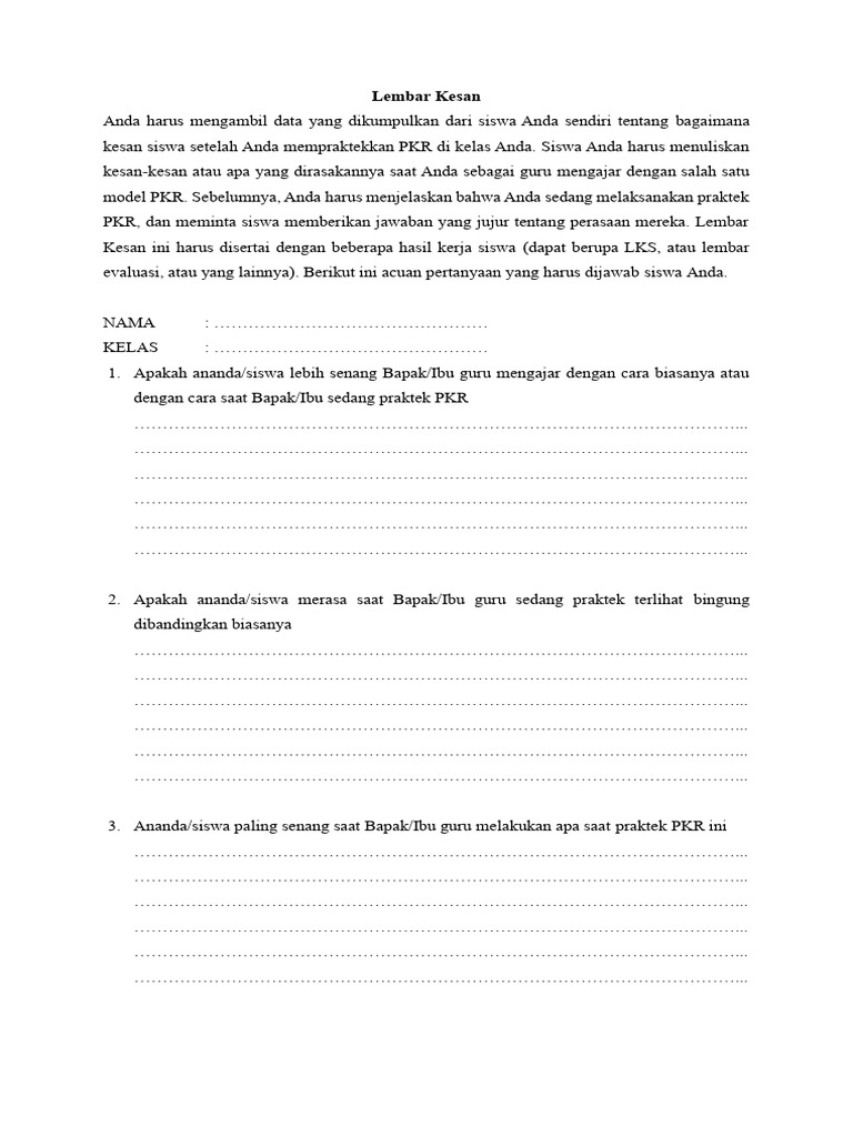 1 Lembar Kesan | PDF