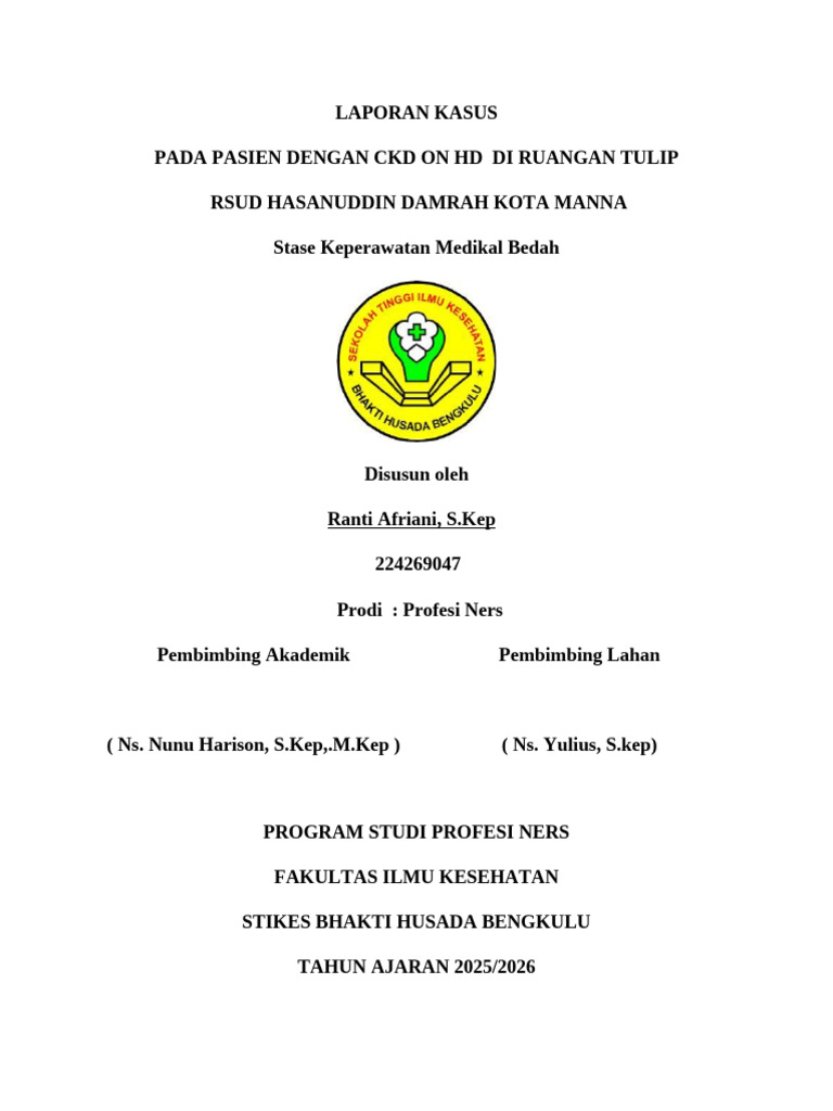 LAPORAN PENDAHULUAN - Docx RANTI COVER LP LK | PDF