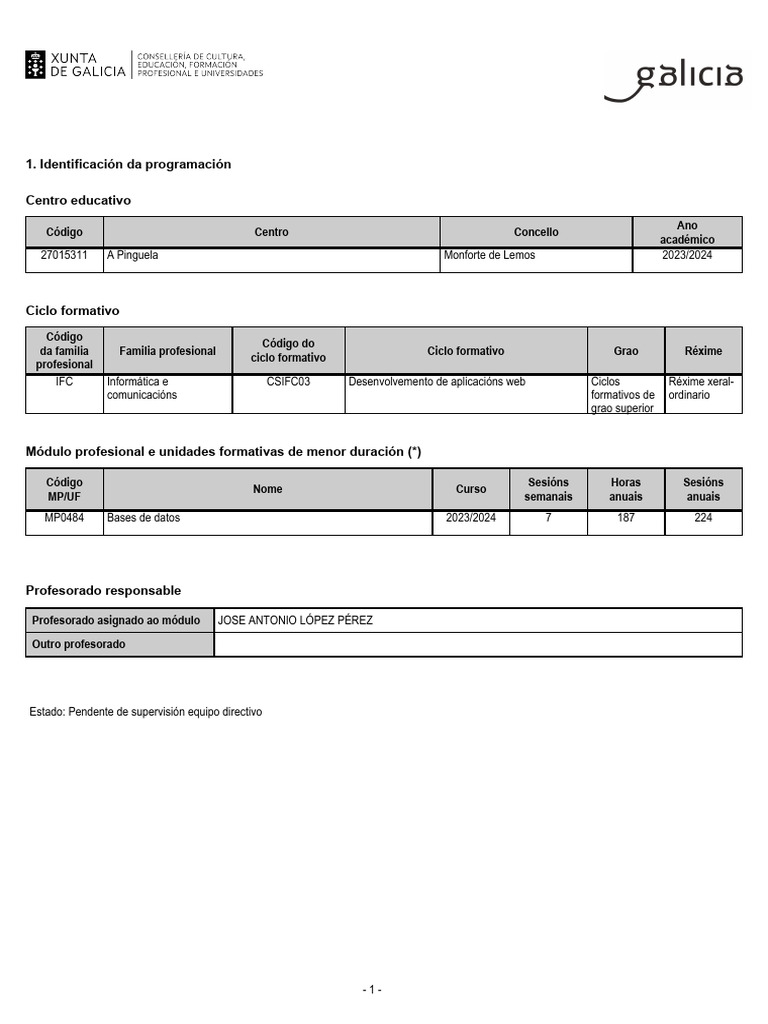 Bases de Datos - 1º Daw | PDF