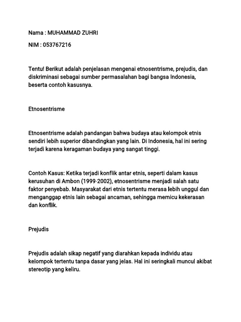 Tugas 1 Ilmu Sosial Dan Budaya Dasar | PDF