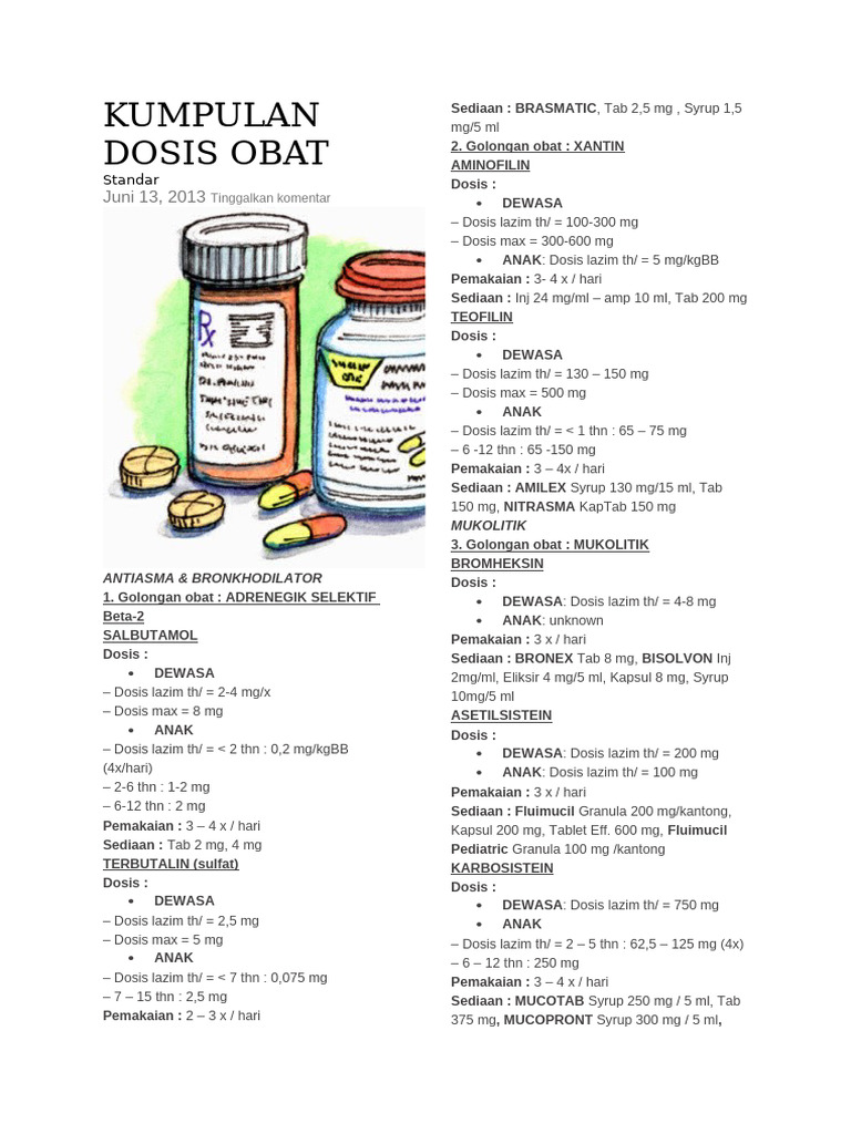 Dosis Obat Antiasma dan Antibiotik | PDF