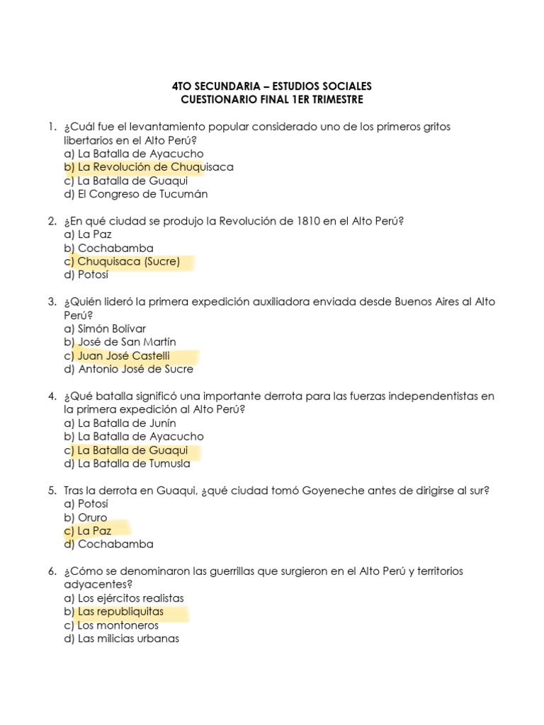 4to Sec. Final | PDF