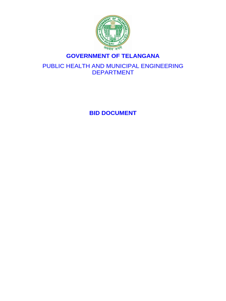Telangana Municipal Engineering Bid Document | PDF | Specification ...