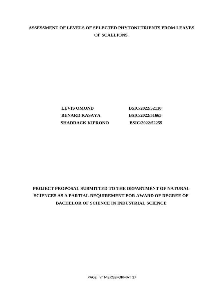 project proposal.. (1)New (2) | PDF | Polyphenol | Onion