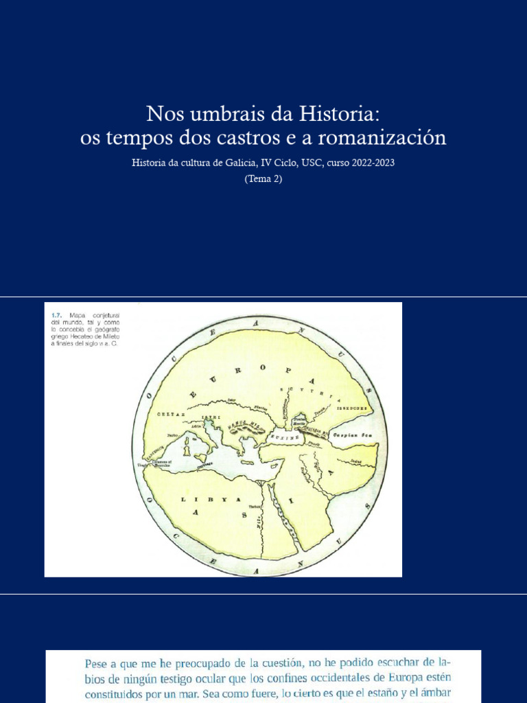 Tema 2. Nos Umbrais Da Historia... Castros. 1. Parte | PDF