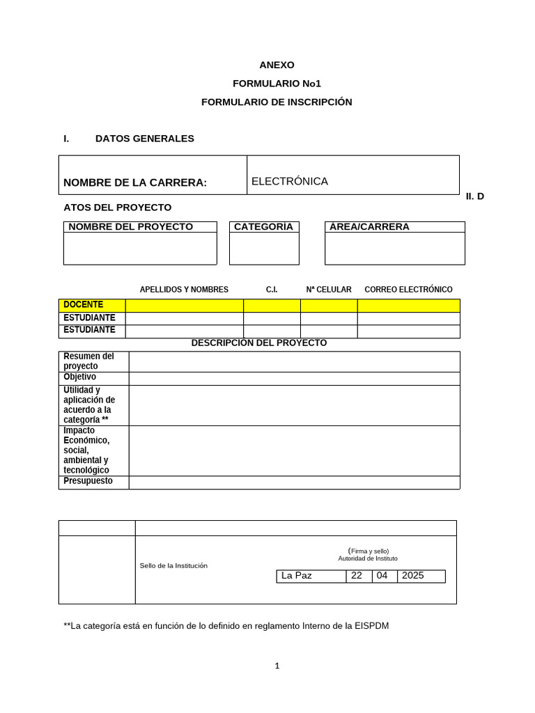 FORMULARIO N1-N2 Anexo | PDF