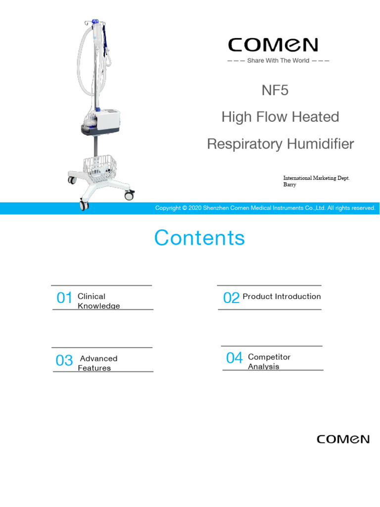 Comen Nf5 High Flow Heated Respiratory Humidifier | PDF | Clinical ...