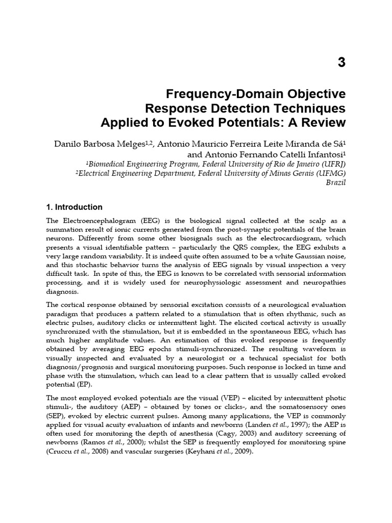Frequency-Domain Objective Response Detection Techniques Applied To Evoked Potentials | PDF ...