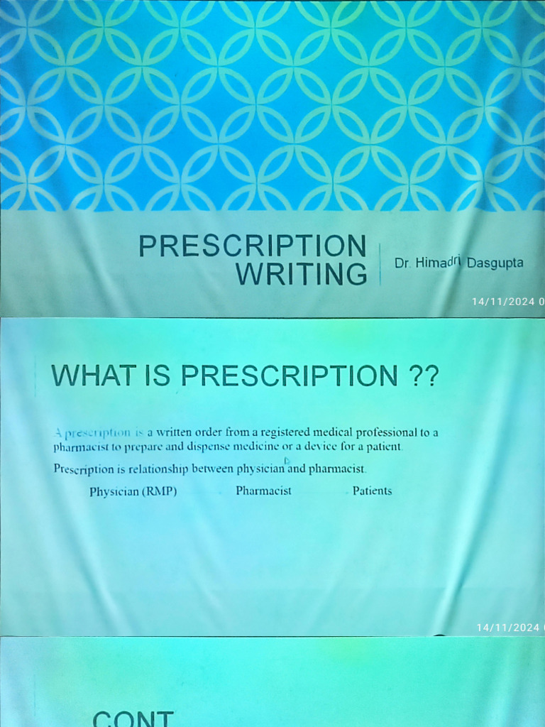Prescription Writing | PDF