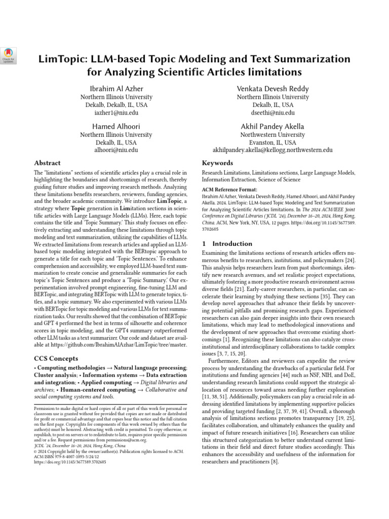 LLM-bassed Topic Modeling & Text Summarization | PDF | Applied Mathematics | Computational ...