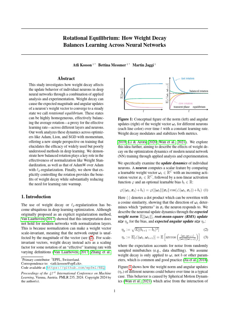 How Weight Decay Balances Learning Across Neural Networks | PDF | Euclidean Vector | Deep Learning