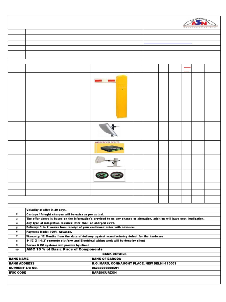 Revised Quotation for Boom Barrier | PDF | Radio Frequency ...