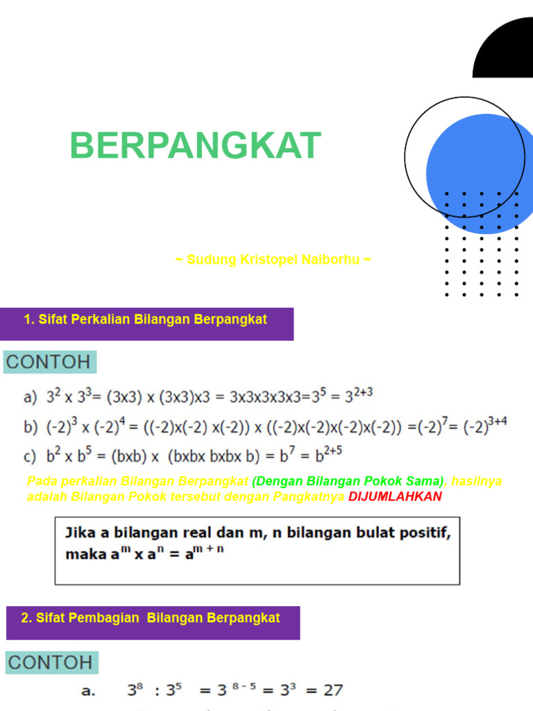 Sifat Bilangan Berpangkat | PDF
