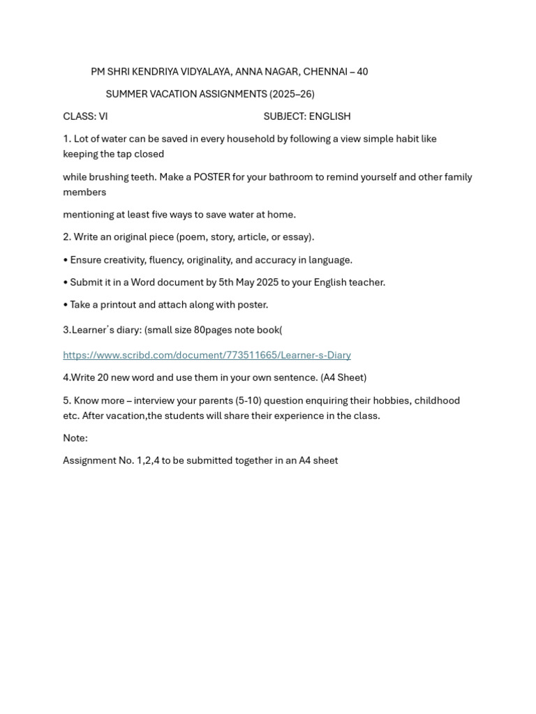 Class 6 English | PDF