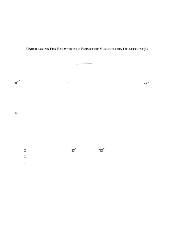 NRP Biometric Verification Exemption Form | PDF