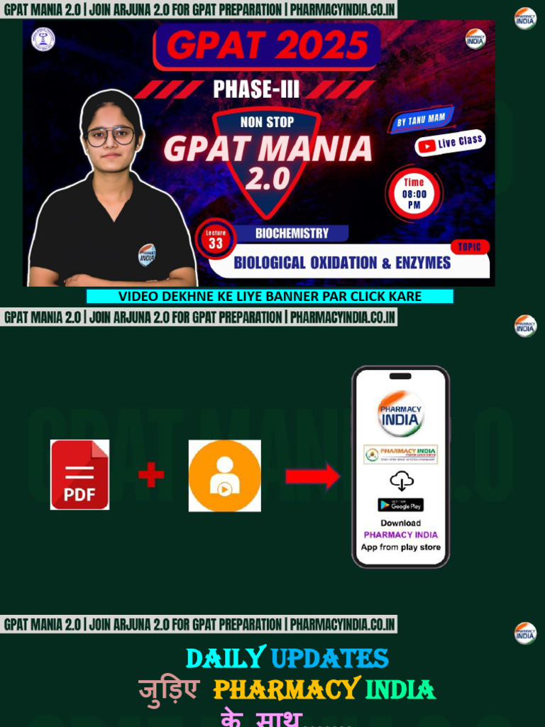 Biological Oxidation & Enzymes Biochemistry GPAT Mania GPAT 2025 Class ...