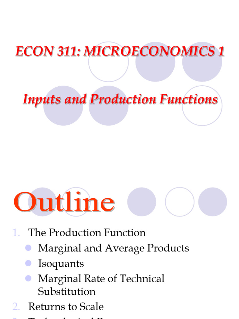 ECON 311 - Microeconomics 1 - Production - 250124 - 231659 | PDF ...