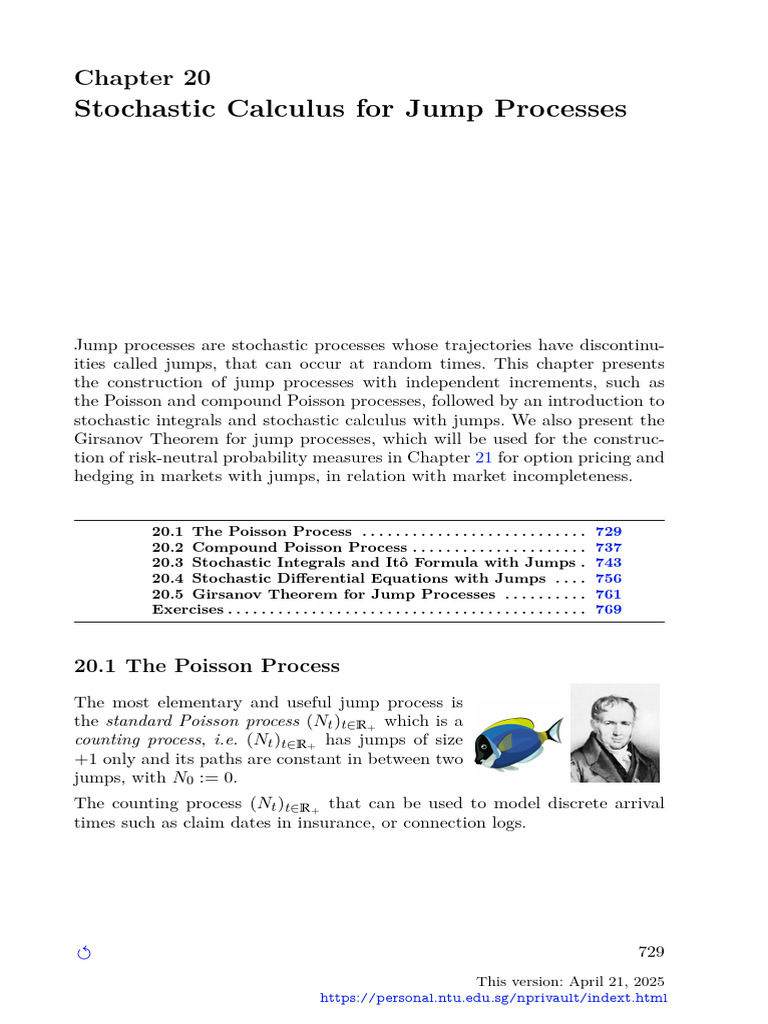 Stochastic Calculus Jump Processes | PDF | Stochastic Process | Poisson Distribution