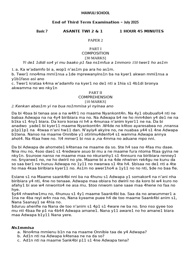 BS7 Asante Twi T3 | PDF