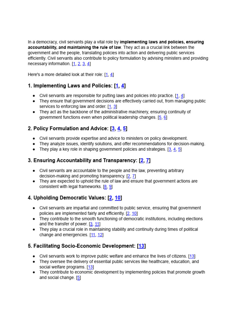 Role of Civil Servants in Democracy | PDF | Rule Of Law | Policy