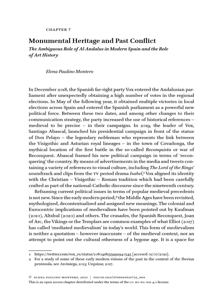 Monumental Heritage and Past Conflict The Ambiguous Role of Al-Andalus ...