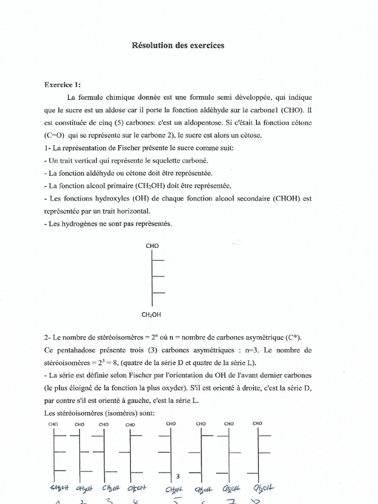 Corrigé TD Glucides | PDF