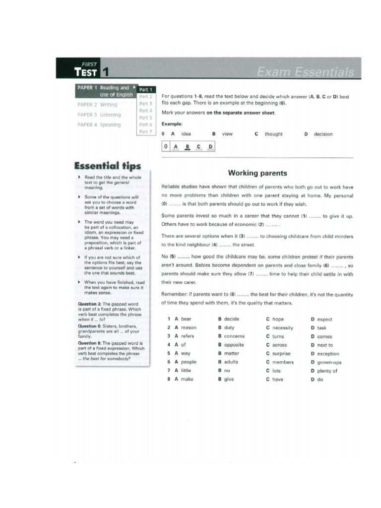 First Test 1 Mock | PDF