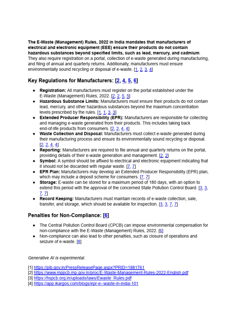 E Waste Manufacturing Rules | PDF | Electronic Waste | Determinants Of ...