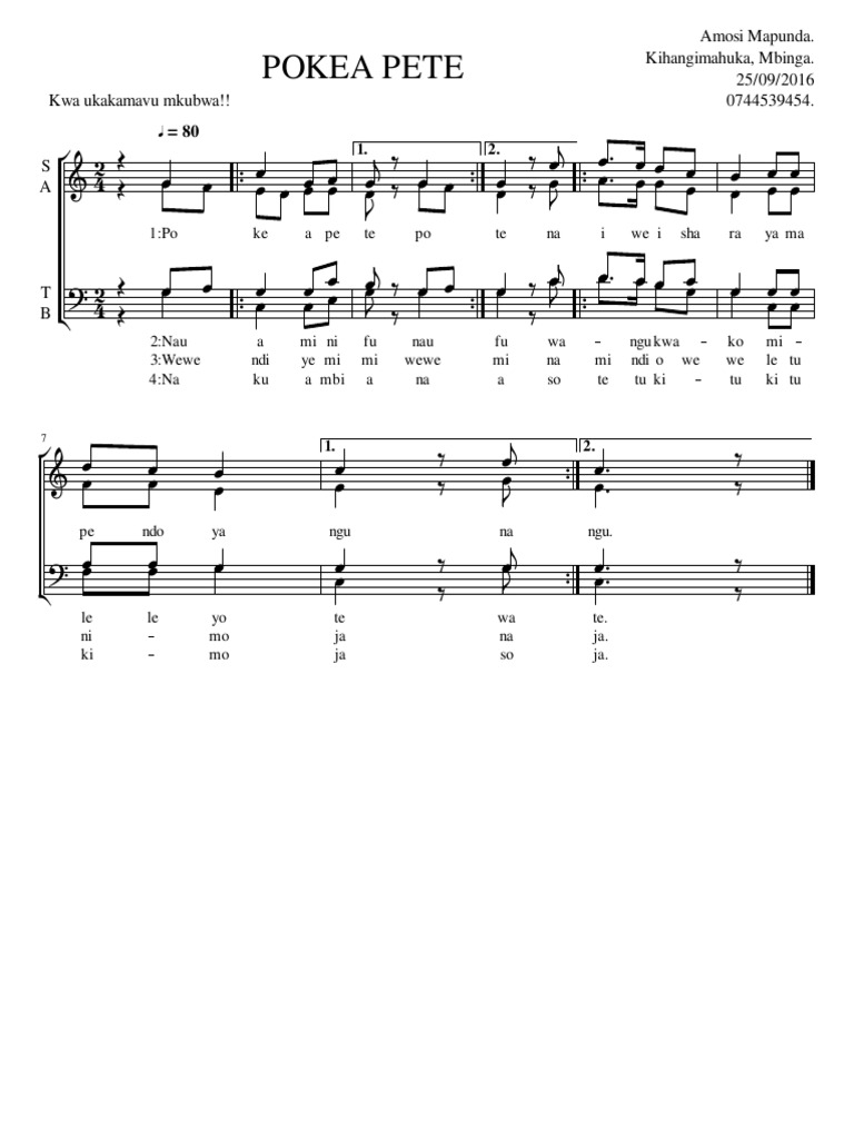 D9ad4 Pokea Pete Hii Mapunda | PDF