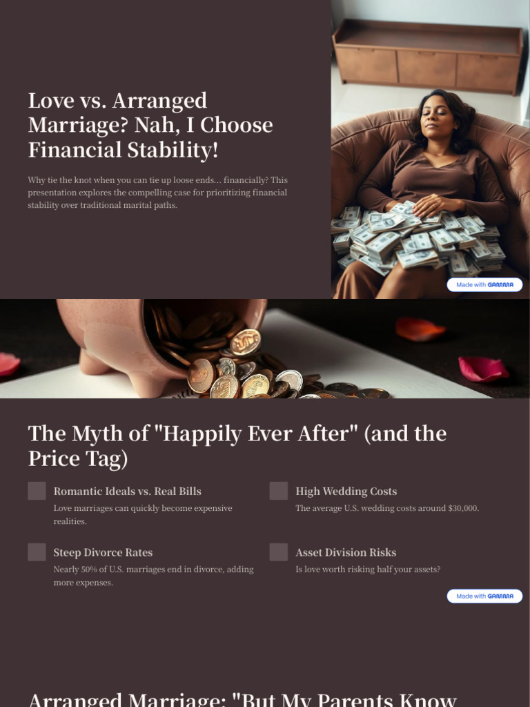Love Vs Arranged Marriage Nah I Choose Financial Stability | PDF ...