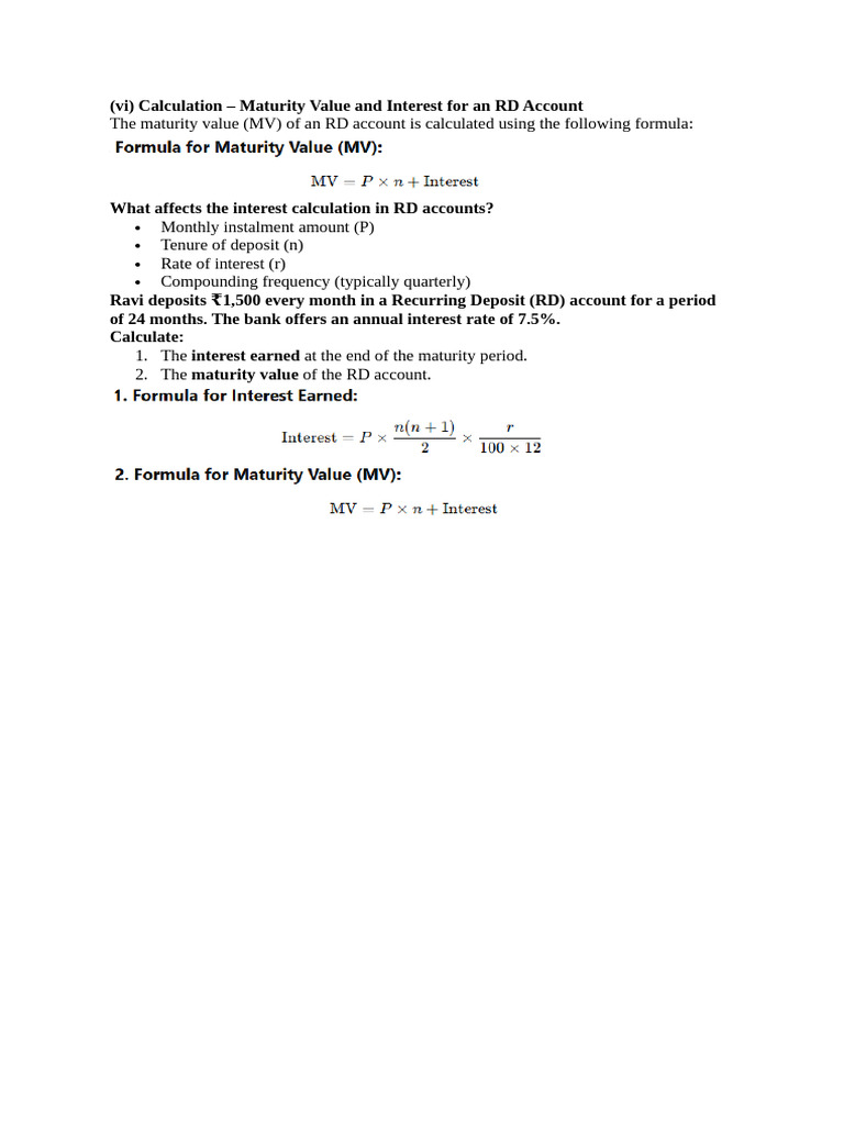Math - Banking - Calculation | PDF
