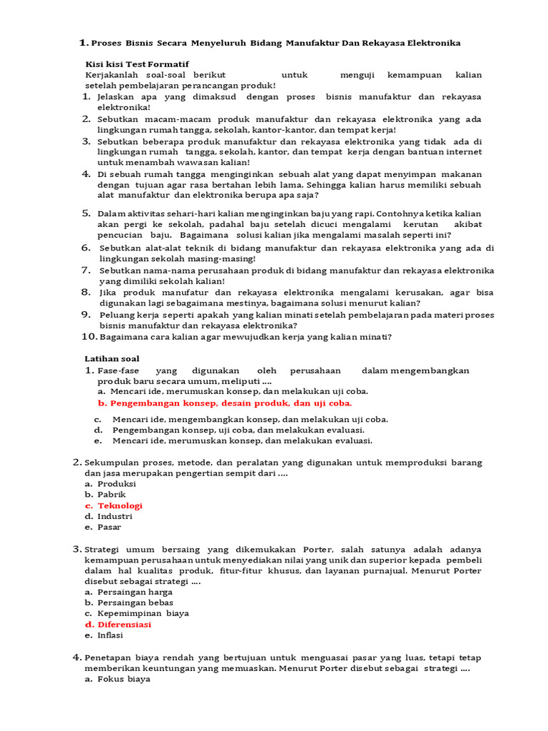 Rangkuman Proses Bisnis Secara Menyeluruh Bidang Manufaktur Dan ...