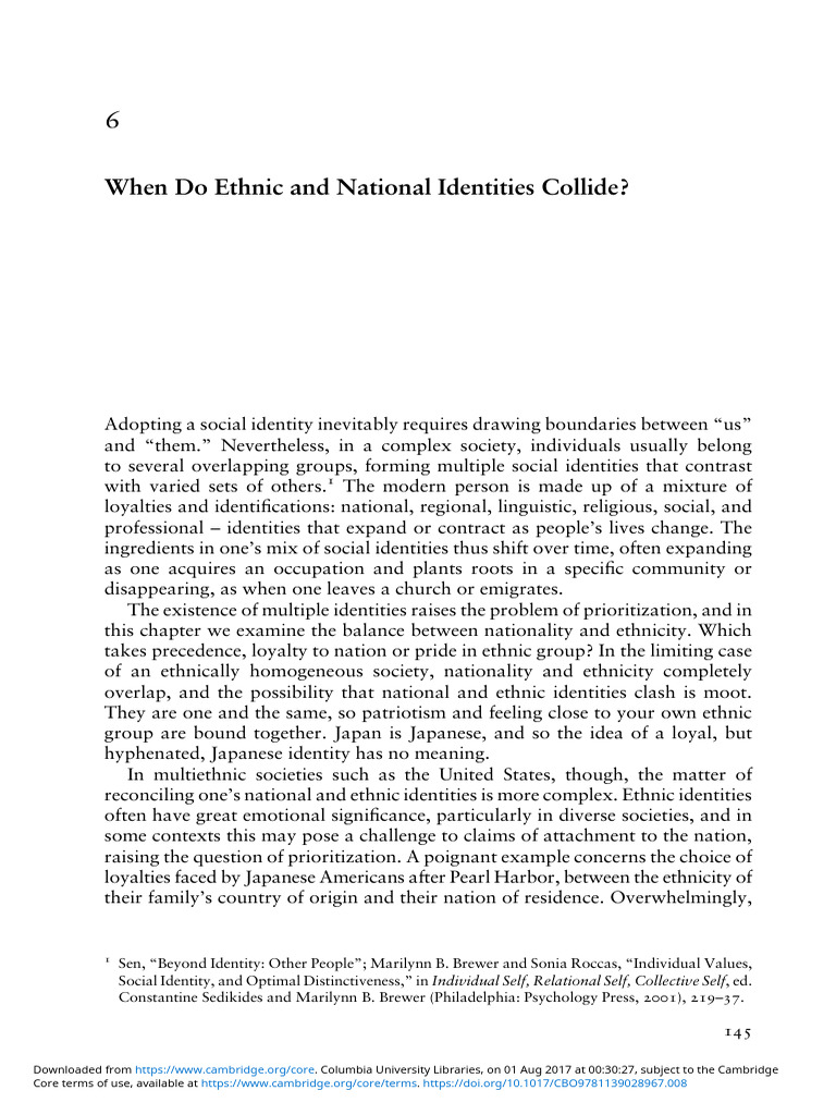 When Do Ethnic and National Identities Collide | PDF | Identity (Social ...