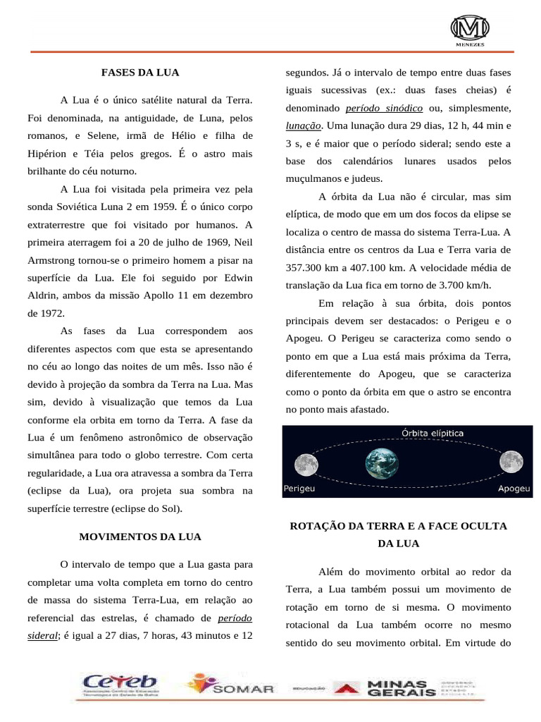Fases Da Lua e Eclipses | PDF | Lua | Eclipse