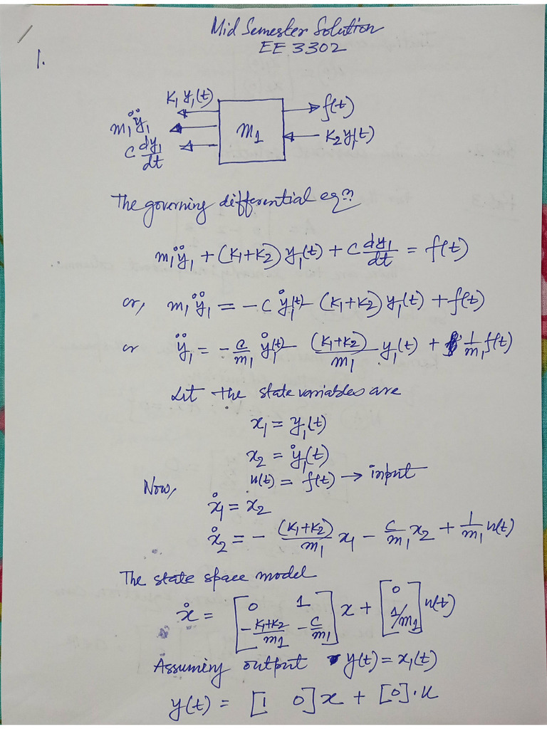 Mid Sem Solution EE3302 | PDF