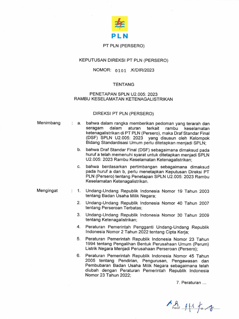 Sistem Informasi Hukum PLN 2023 | PDF
