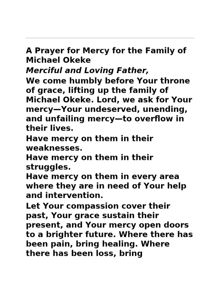 prayer for mercy | PDF