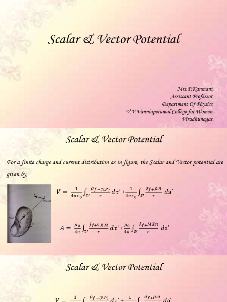 Scalar & Vector Potential | PDF | Electric Field | Waves